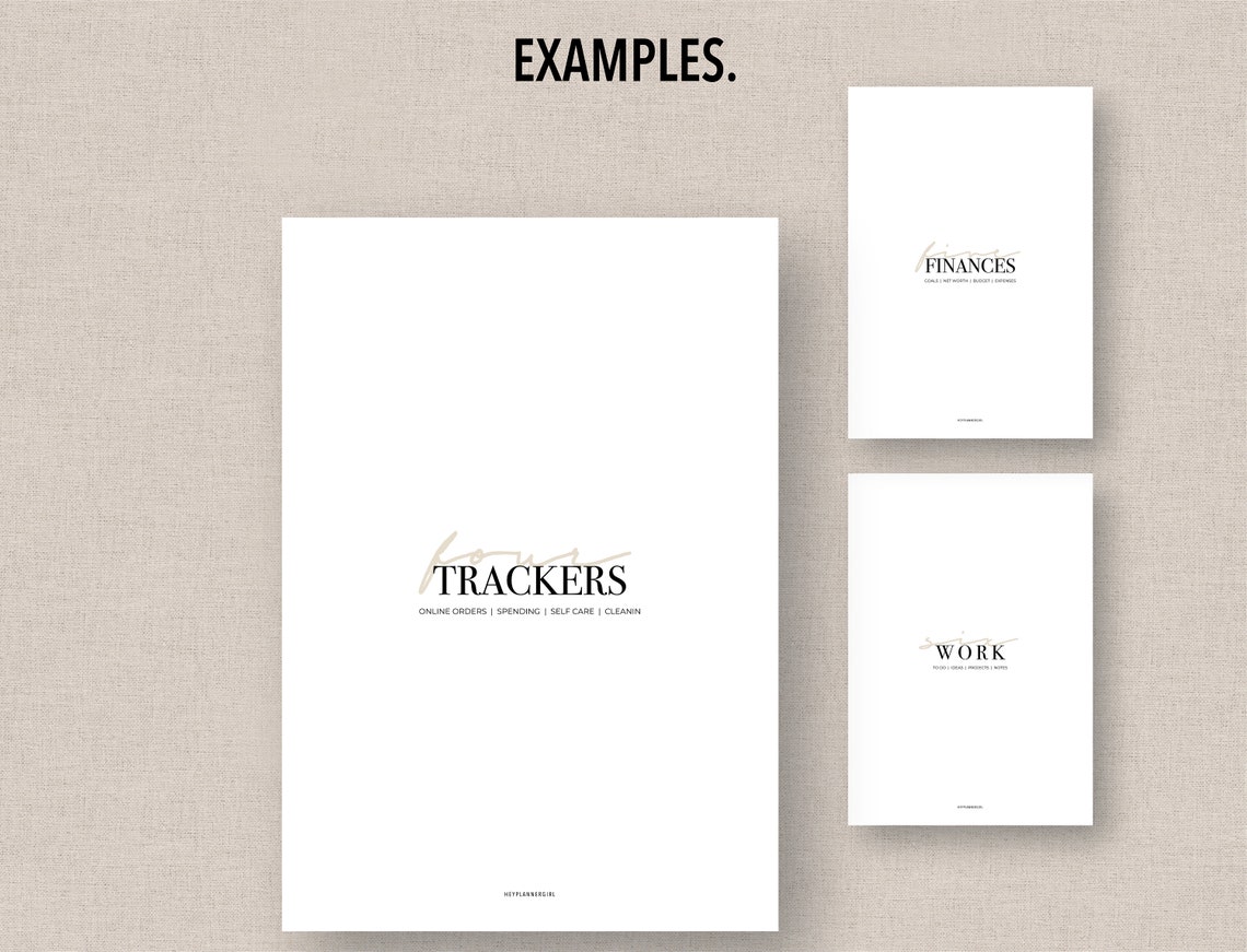 A5 FILLABLE minimal SECTION COVERS Fillable & Printable | Etsy