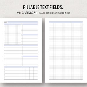 HALF_LETTER *FILLABLE* PROJECTS Insert | Fillable & Printable | 2 ...