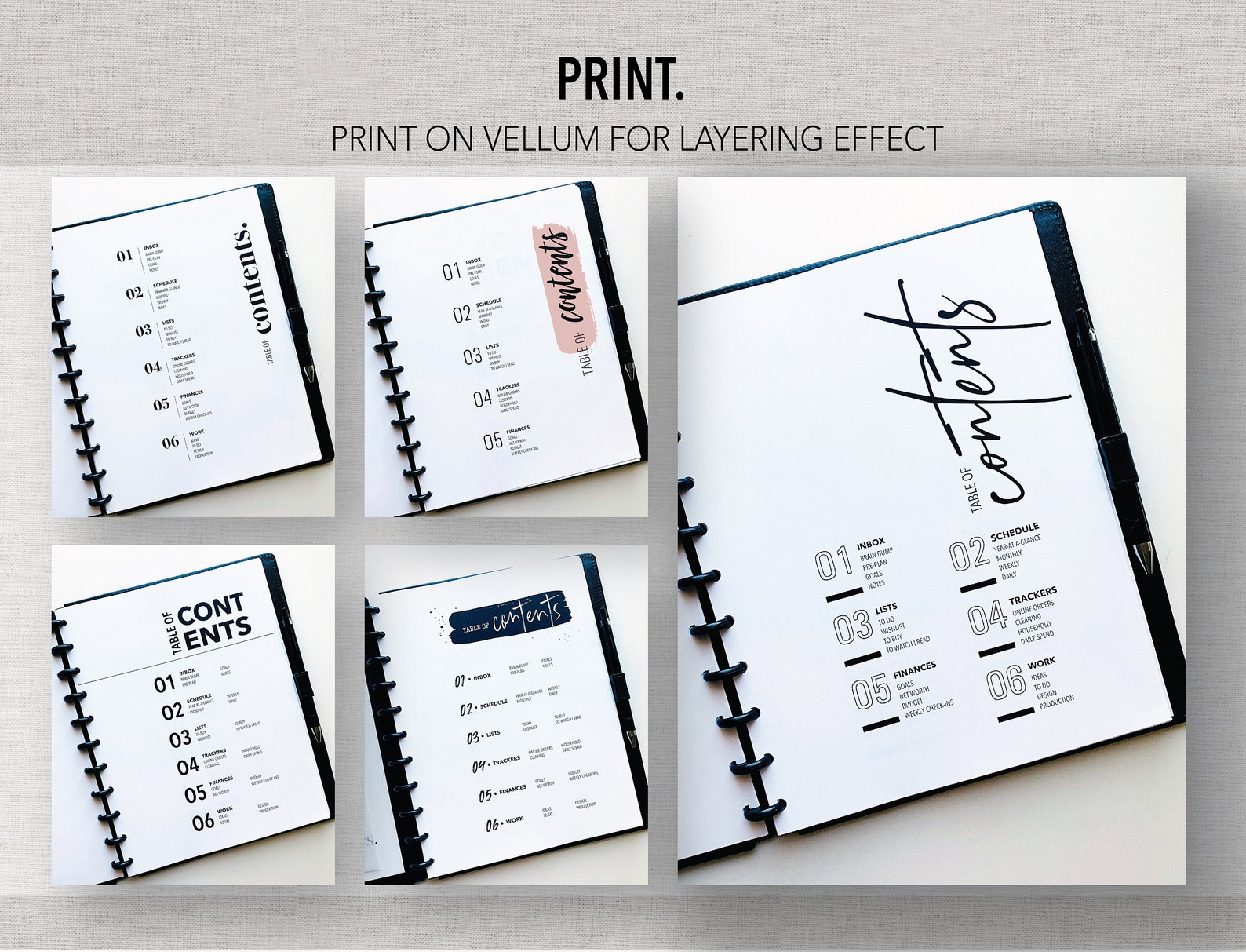 LETTER *FILLABLE* Table of Contents Bundle | Fillable & Printable ...