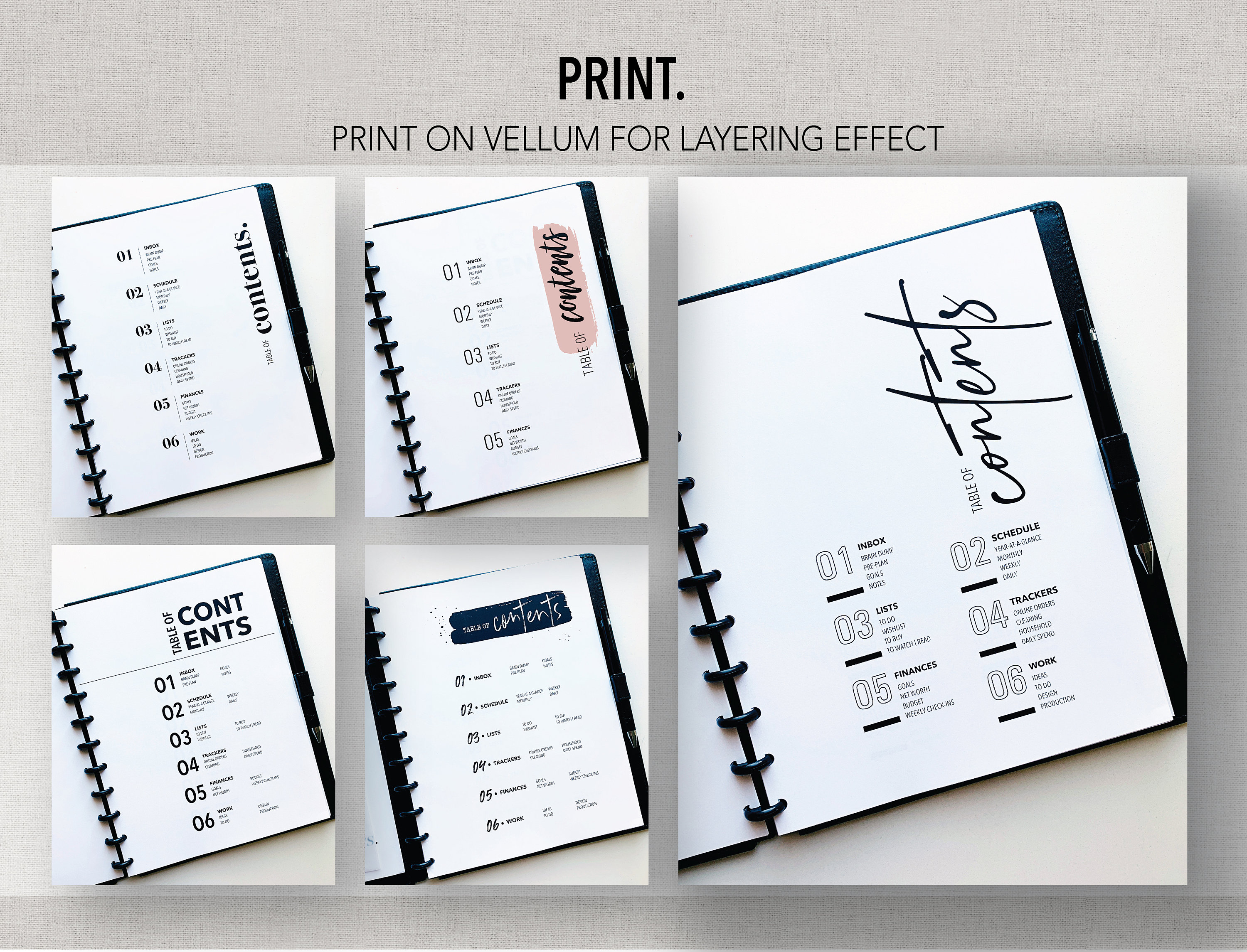 LETTER FILLABLE Table of Contents Bundle Fillable & | Etsy