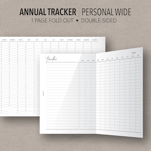 PERSONAL WIDE *FILLABLE* Annual Tracker Fold Out Insert | Fillable ...