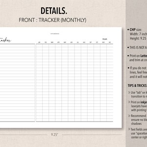 CLASSIC HP *FILLABLE* Annual Tracker | Fillable & Printable | Minimal ...