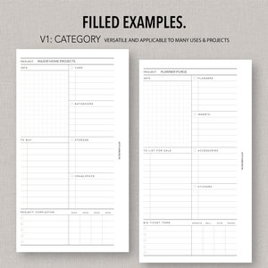 PERSONAL *FILLABLE* PROJECTS Insert | Fillable & Printable | 2 Versions ...