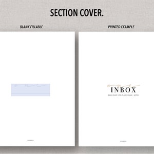 LETTER *FILLABLE* {minimal} SECTION Covers | Fillable & Printable | 6 ...