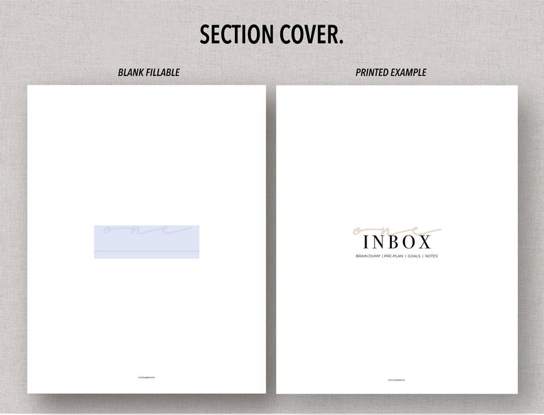 LETTER FILLABLE minimal SECTION Covers Fillable & - Etsy