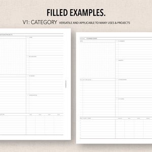 CLASSIC_HP *FILLABLE* PROJECTS Insert | Fillable & Printable | 2 ...