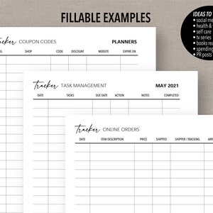 PERSONAL WIDE *FILLABLE* Versatile Categorized List Tracker | Fillable ...
