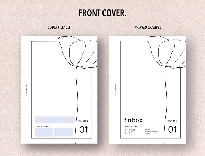 A6 FILLABLE RACHEL'S FLORAL Chapter Covers Fillable & | Etsy