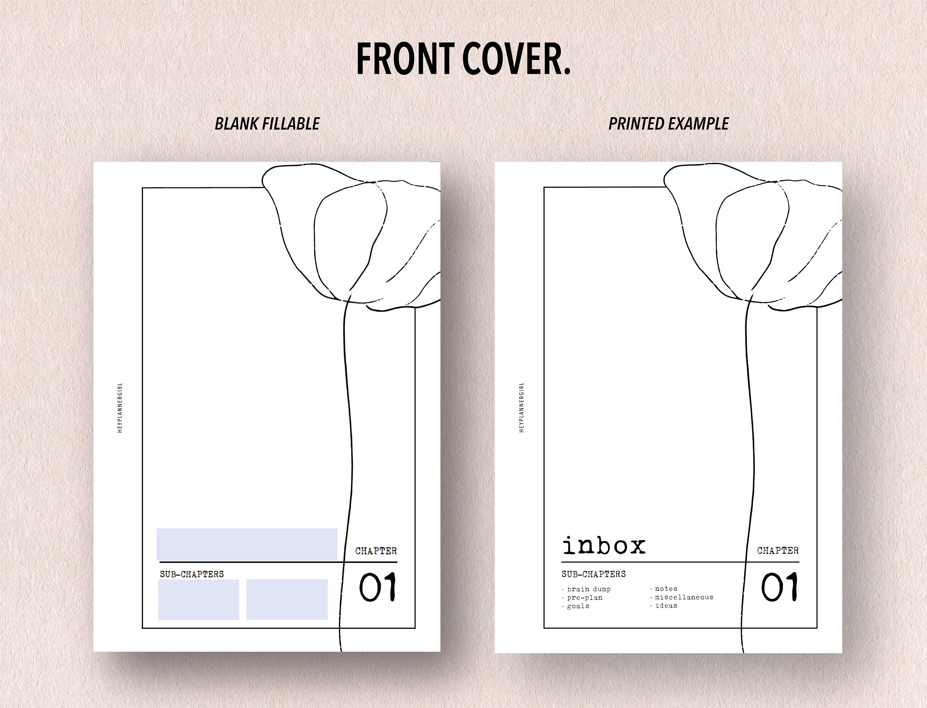 A6 FILLABLE RACHEL'S FLORAL Chapter Covers Fillable & | Etsy