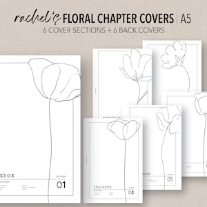 A5 *FILLABLE* Rachel's FLORAL CHAPTER Covers | Fillable & Printable | 6 ...