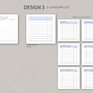 STICKY NOTES *FILLABLE* Minimal Bundle | 2 Versions : Pre-set and ...