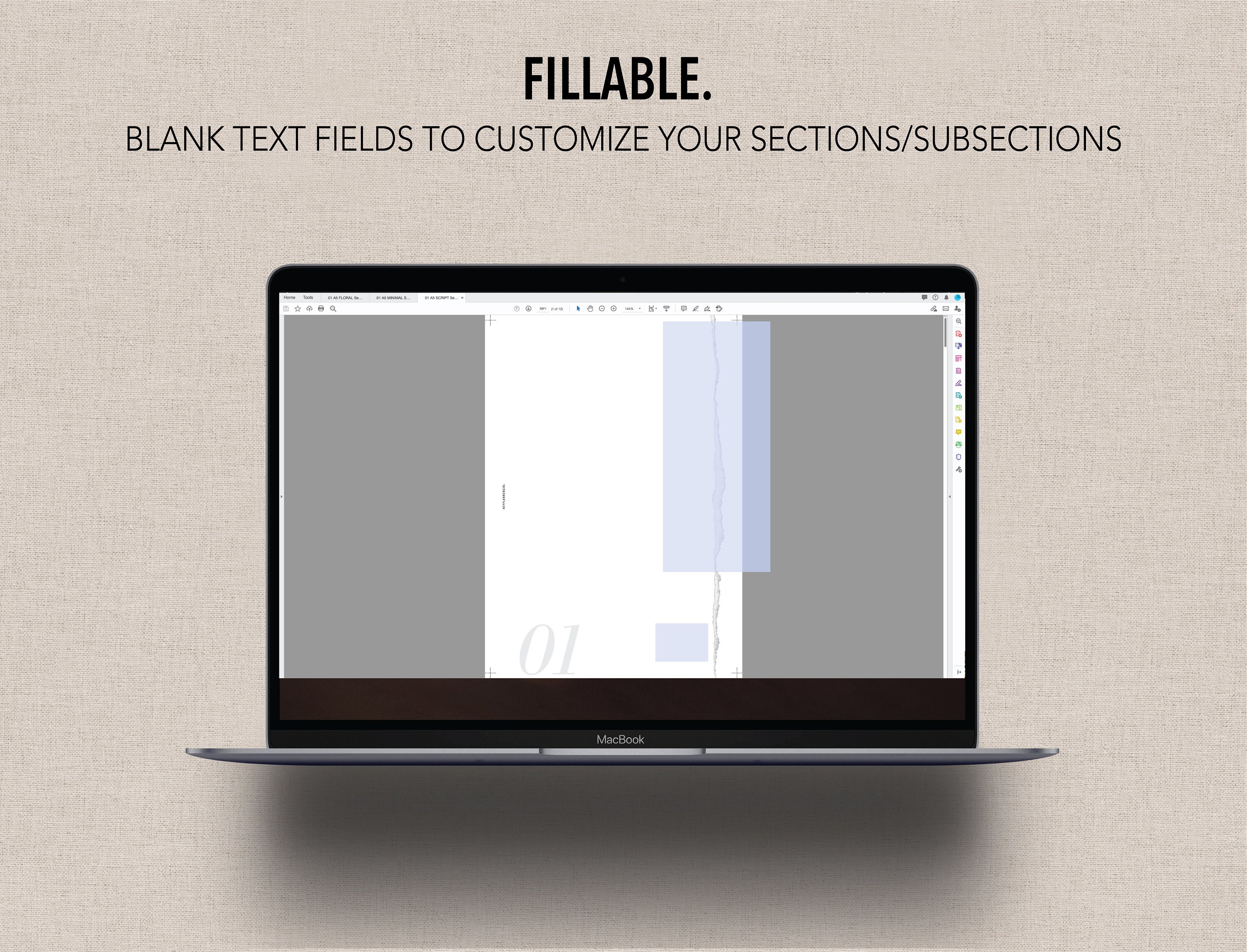 A5 FILLABLE script Section Covers Fillable & Printable | Etsy