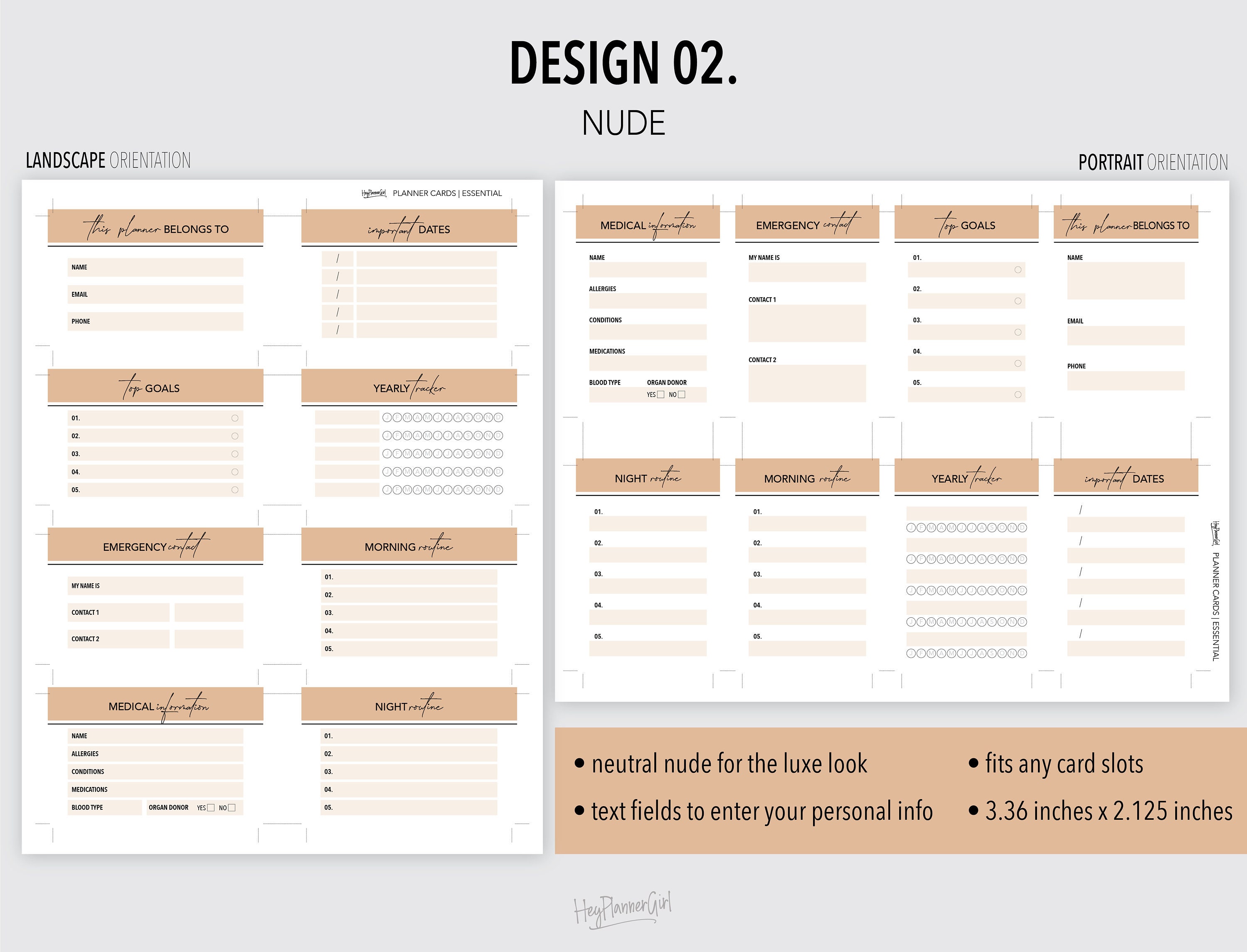 ESSENTIAL *FILLABLE* Planner Cards Bundle | Essential Info | Wallet ...