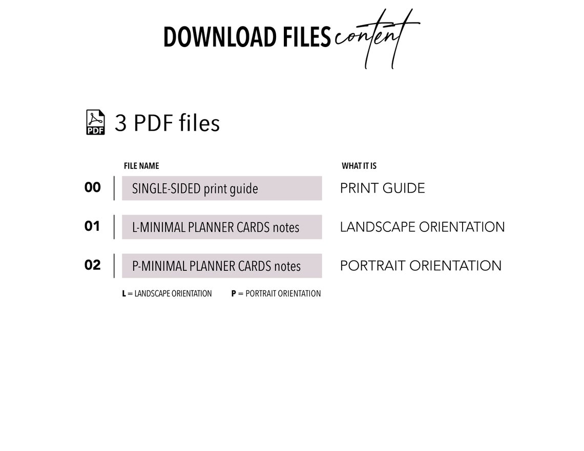 NOTES MINIMAL *PRINTABLE* Planner Cards Bundle | Note Taking | Wallet ...
