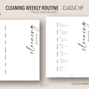 CLASSIC HP *FILLABLE* Cleaning Weekly Routine Insert | Fillable ...