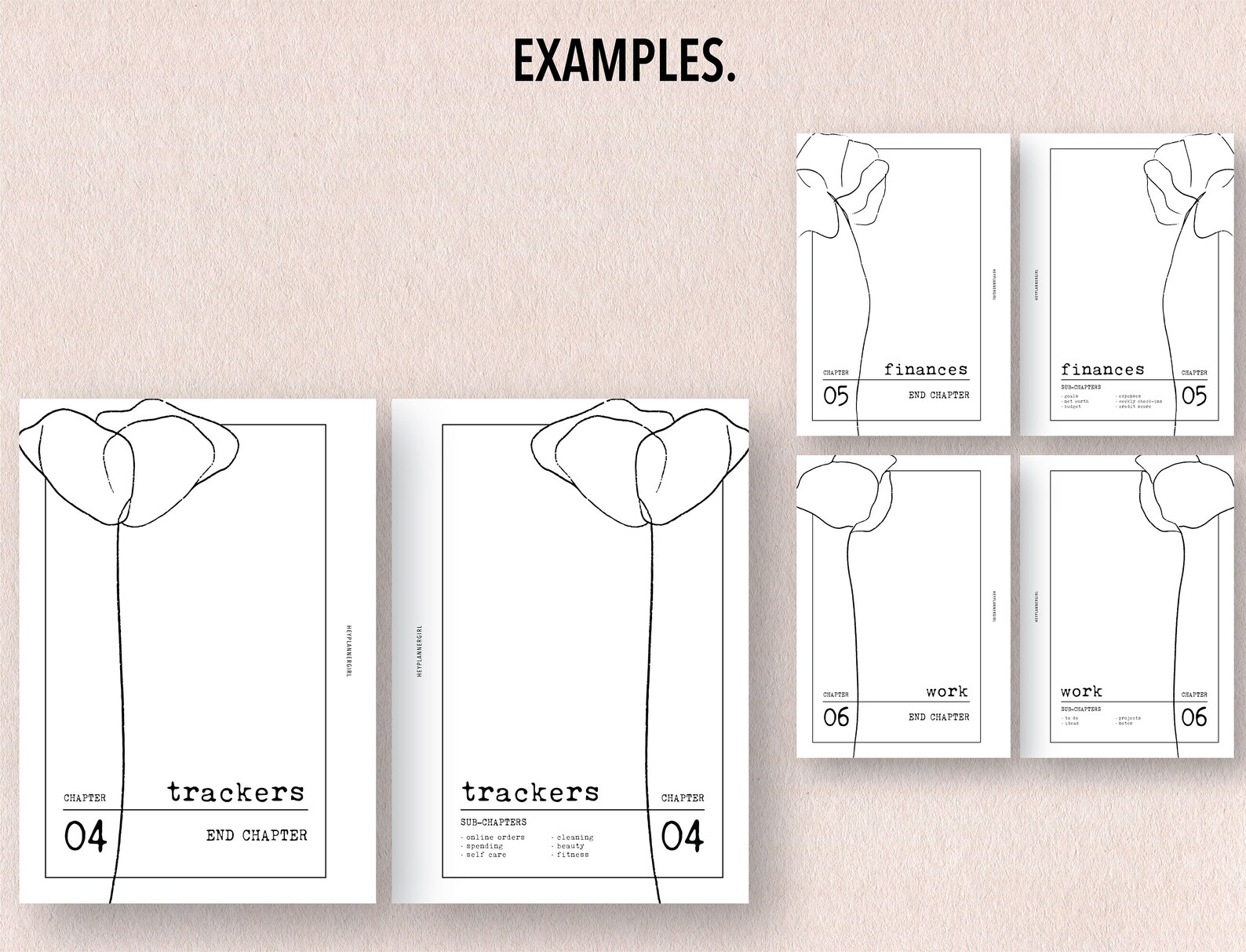 A6 FILLABLE RACHEL'S FLORAL Chapter Covers Fillable & | Etsy