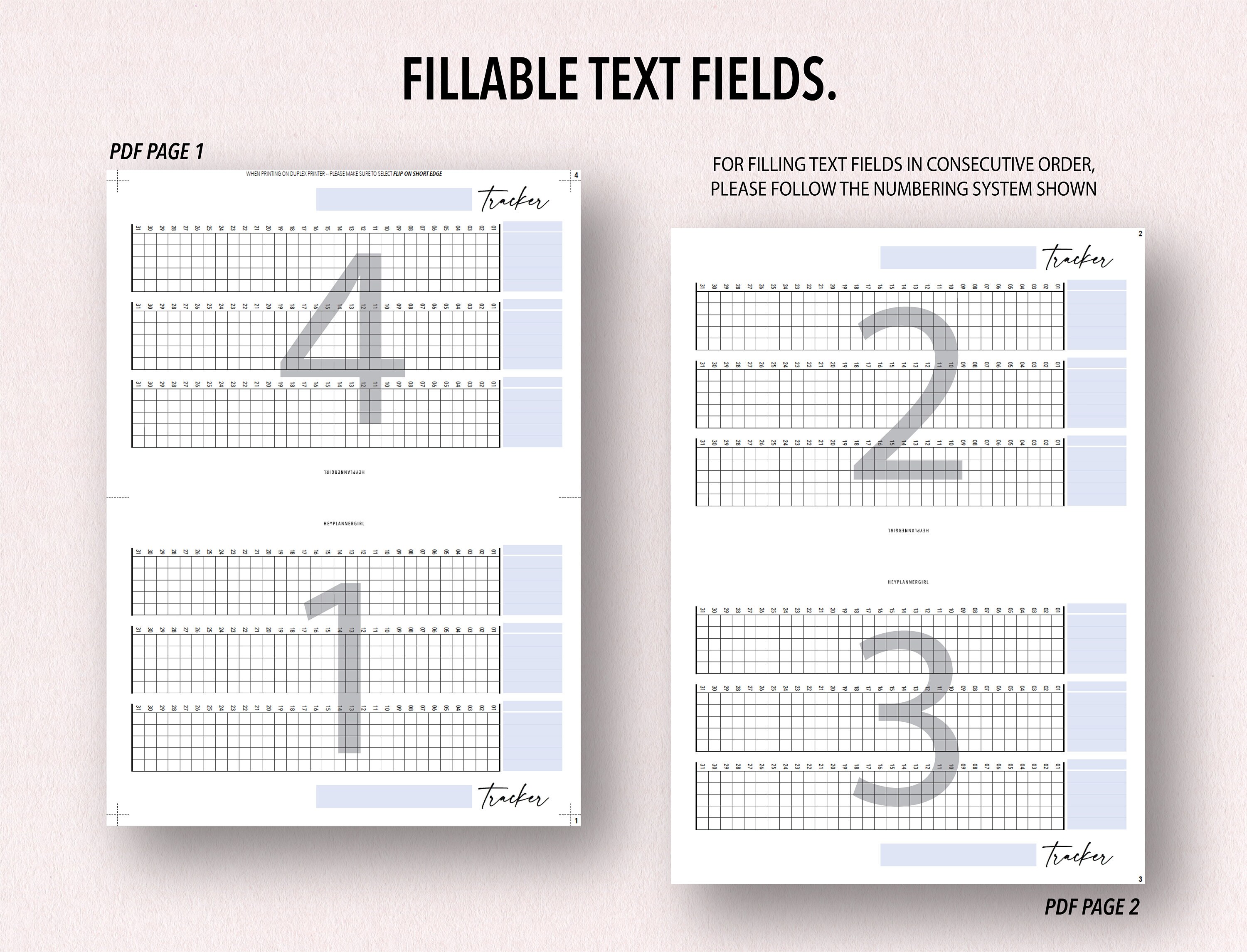POCKET PLUS FILLABLE Categorized Monthly Trackers Fillable | Etsy