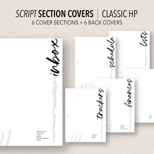 CLASSIC HP *FILLABLE* {script} Section Covers | Fillable & Printable ...