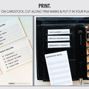 ESSENTIAL MINIMAL *FILLABLE* Planner Cards Bundle | Essential Info ...