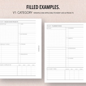 A6 *FILLABLE* PROJECTS Insert | Fillable & Printable | 2 Versions ...