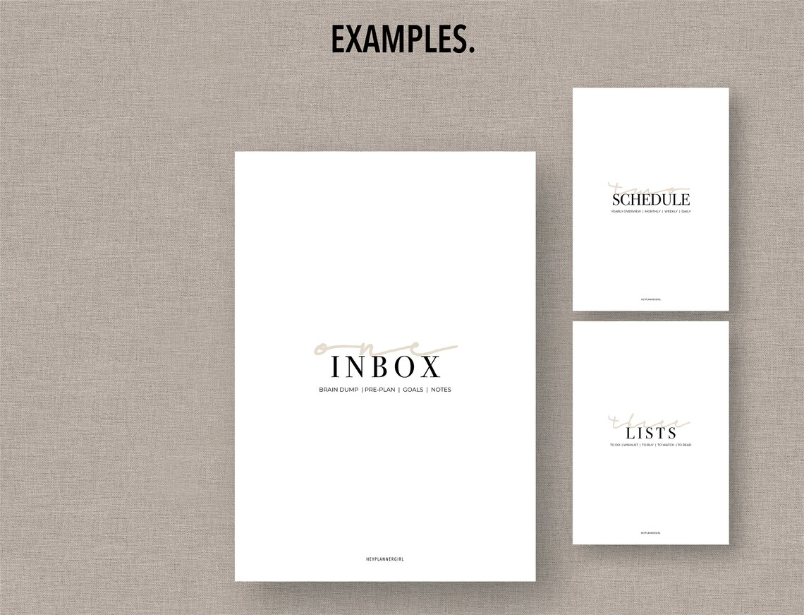 PERSONAL WIDE FILLABLE minimal Section Covers Fillable & - Etsy