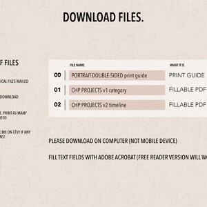 CLASSIC_HP *FILLABLE* PROJECTS Insert | Fillable & Printable | 2 ...