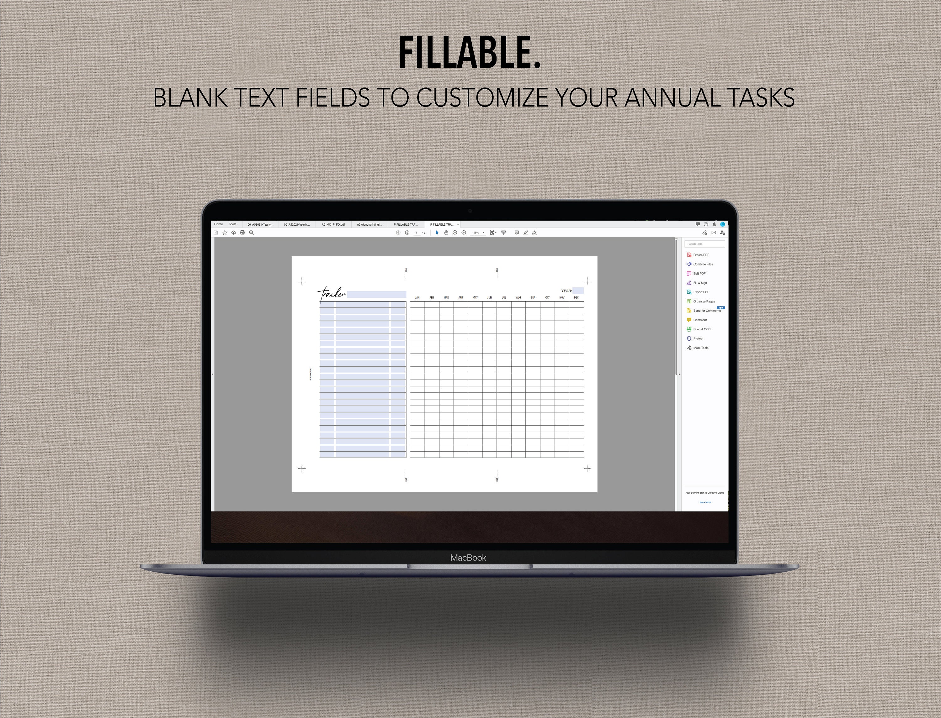 PERSONAL WIDE FILLABLE Annual Tracker Fold Out Insert - Etsy Singapore