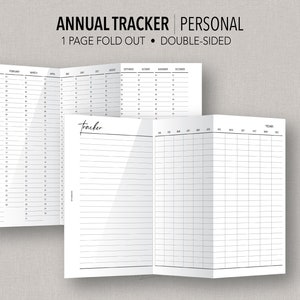 PERSONAL *FILLABLE* ANNUAL Tracker Fold Out Insert | Fillable ...