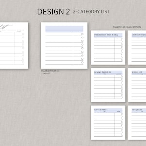 STICKY NOTES *FILLABLE* Minimal Bundle | 2 Versions : Pre-set and ...