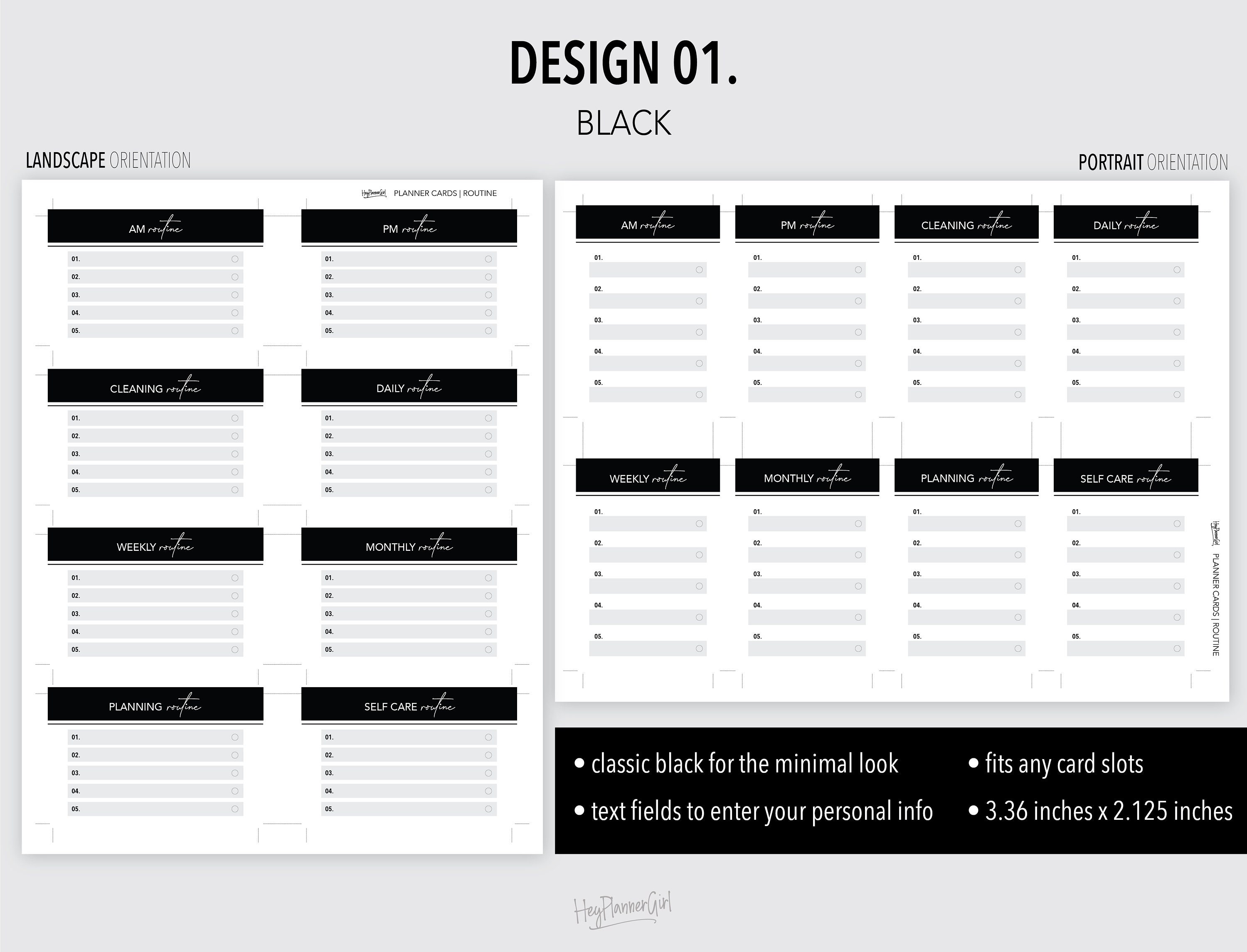 ROUTINE *FILLABLE* Planner Cards Bundle | Routine Cards | Task Cards ...