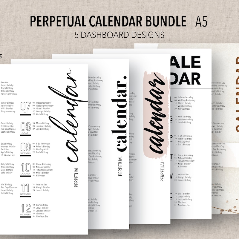Perpetual Calendar - Etsy