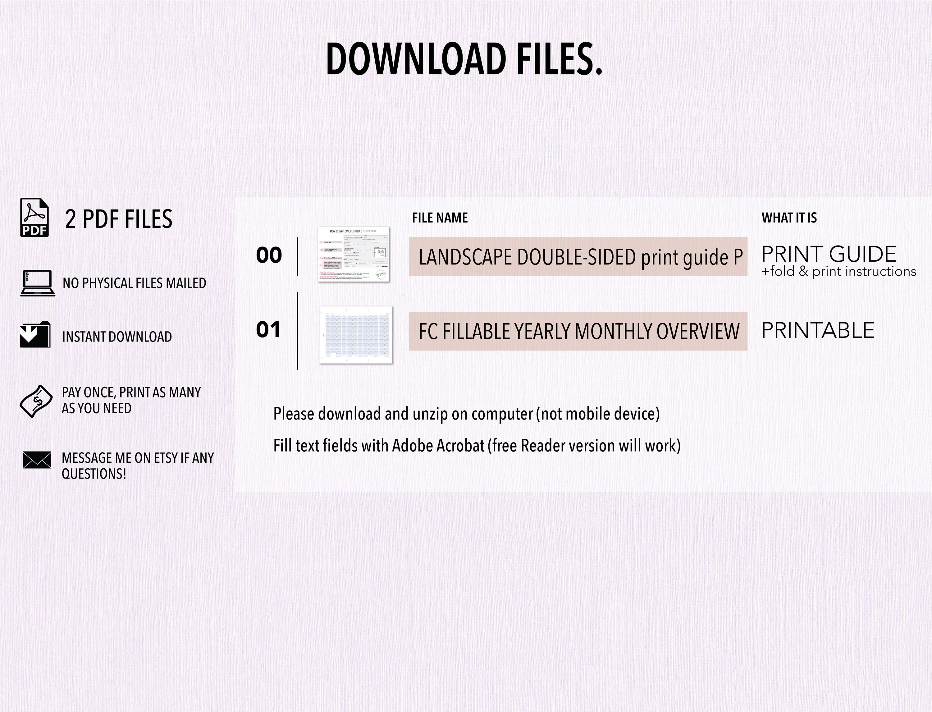 FRANKLIN COVEY Compact FILLABLE Yearly / Monthly Overview | Etsy