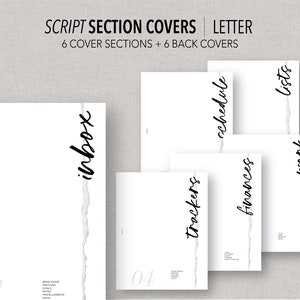 LETTER *FILLABLE* {script} Section Covers | Fillable & Printable | 6 ...