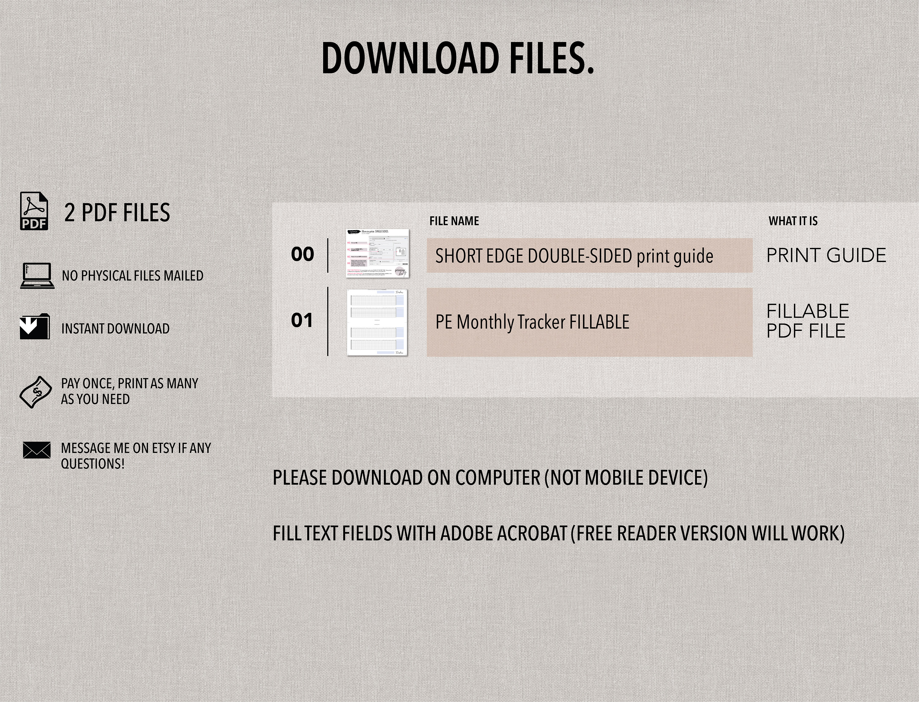 PERSONAL *FILLABLE* CATEGORIZED Monthly Trackers | Fillable & Printable ...