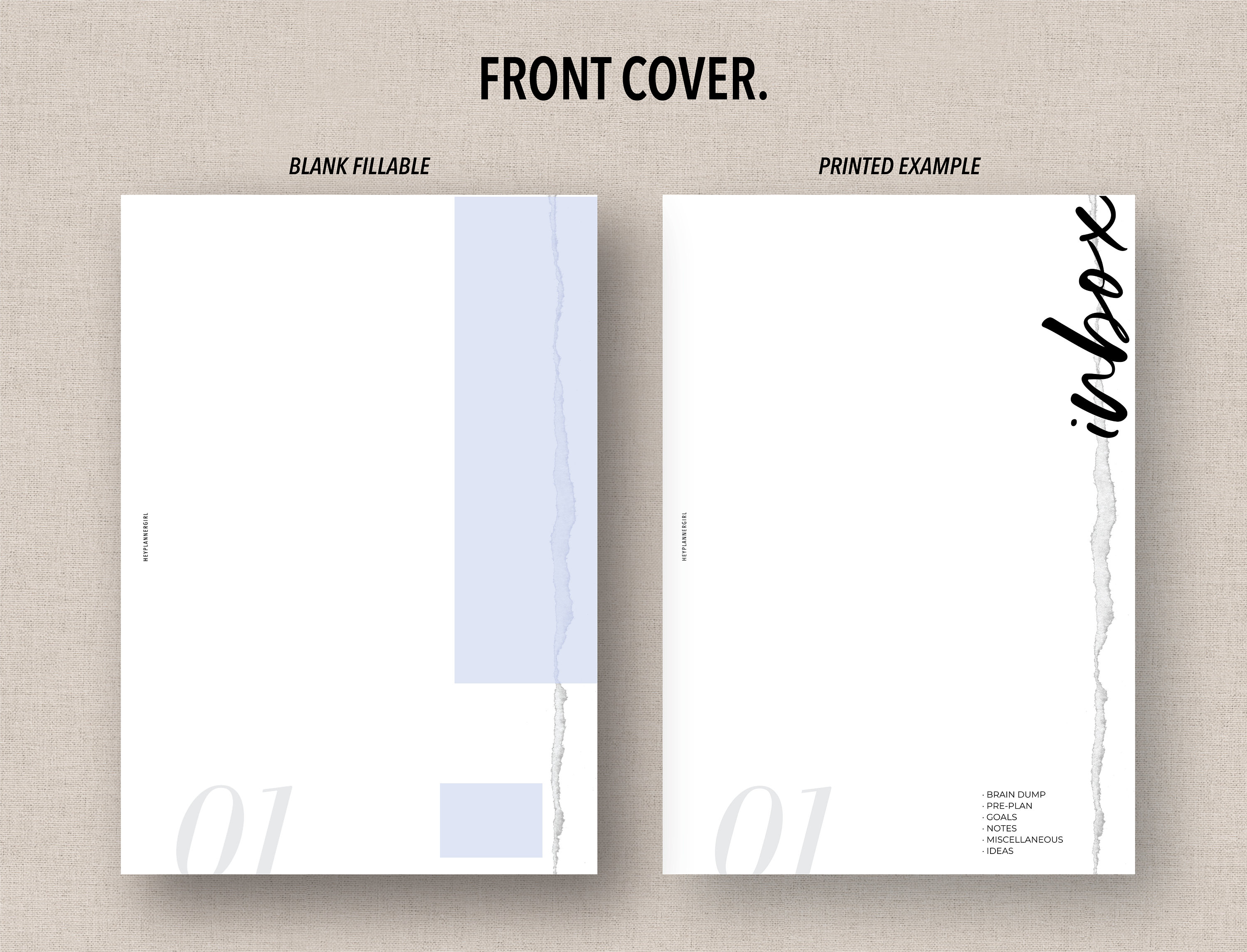 A5 FILLABLE script Section Covers Fillable & Printable | Etsy