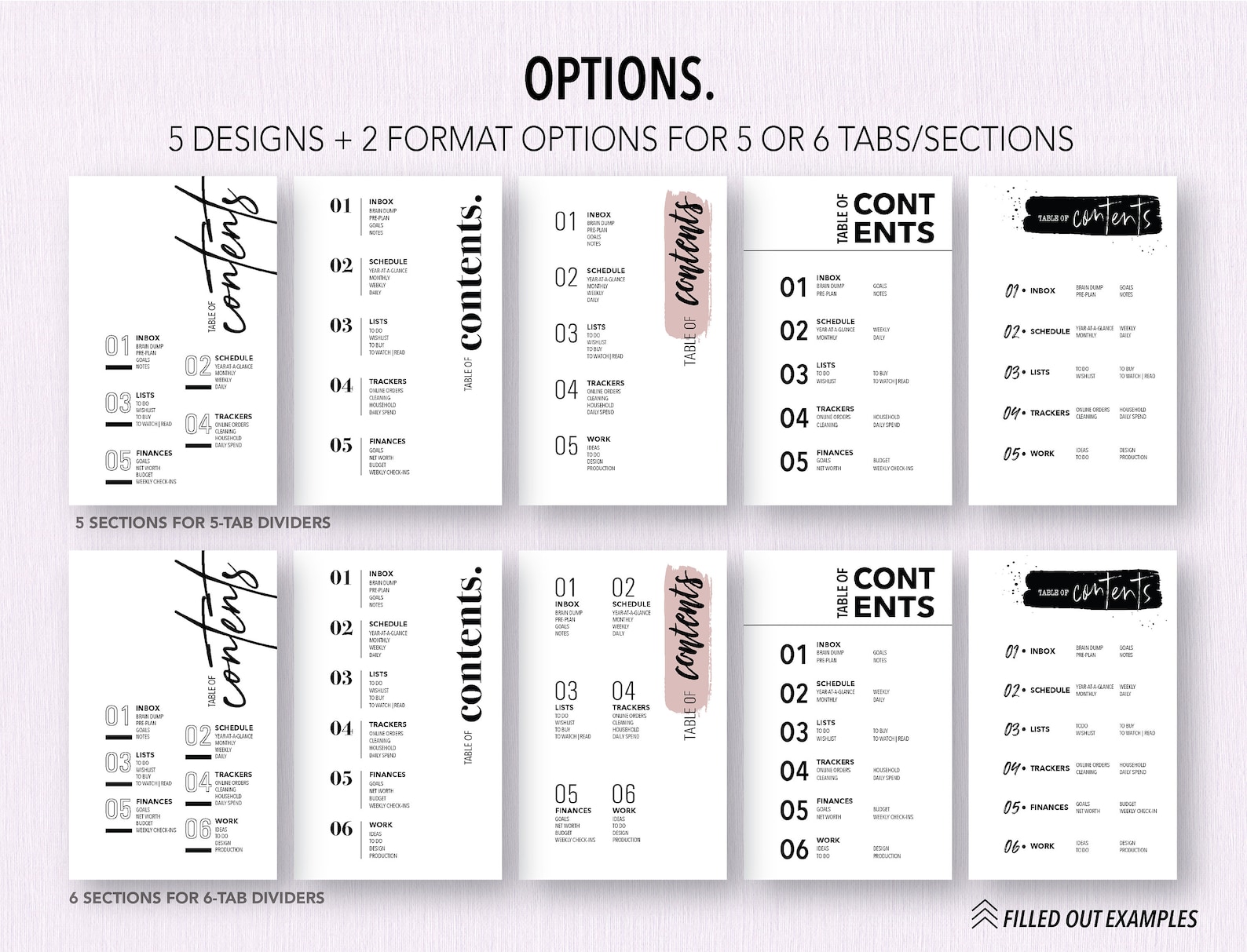 FRANKLIN COVEY Compact FILLABLE Table of Contents Bundle - Etsy
