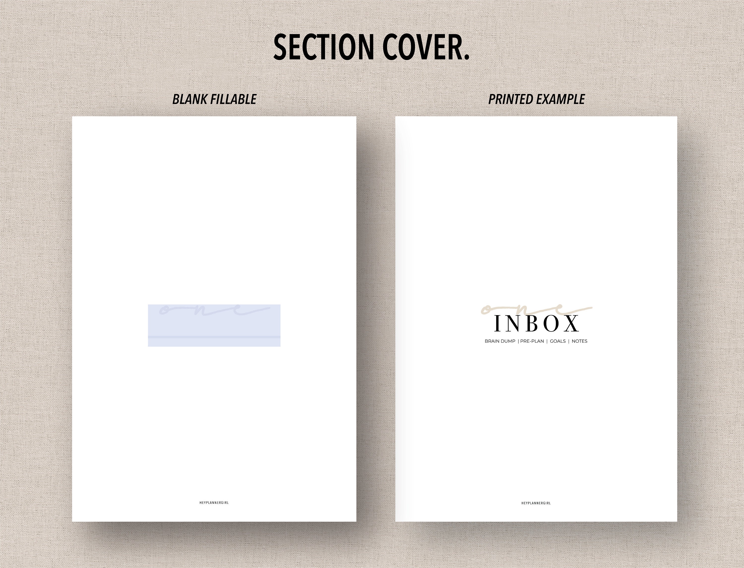 A5 FILLABLE minimal SECTION COVERS Fillable & Printable | Etsy