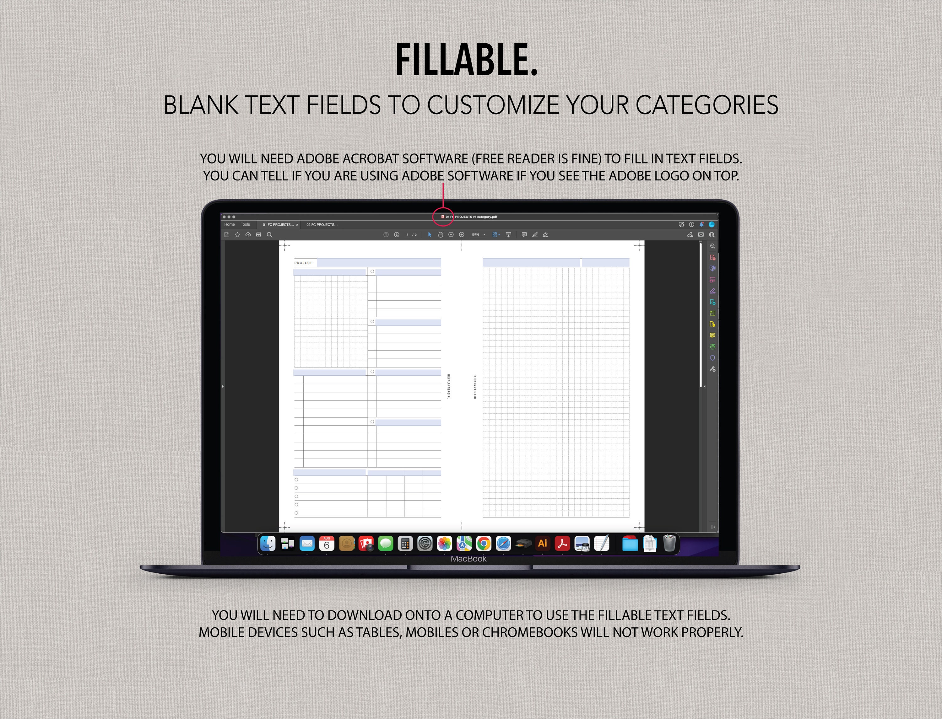 PERSONAL FILLABLE PROJECTS Insert Fillable & Printable 2 - Etsy