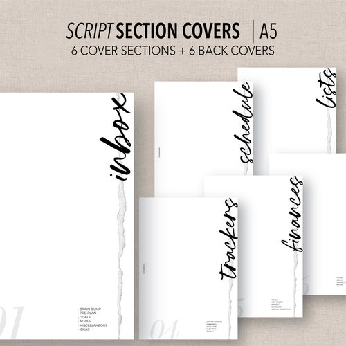 A6 FILLABLE script SECTION Covers Fillable & Printable - Etsy