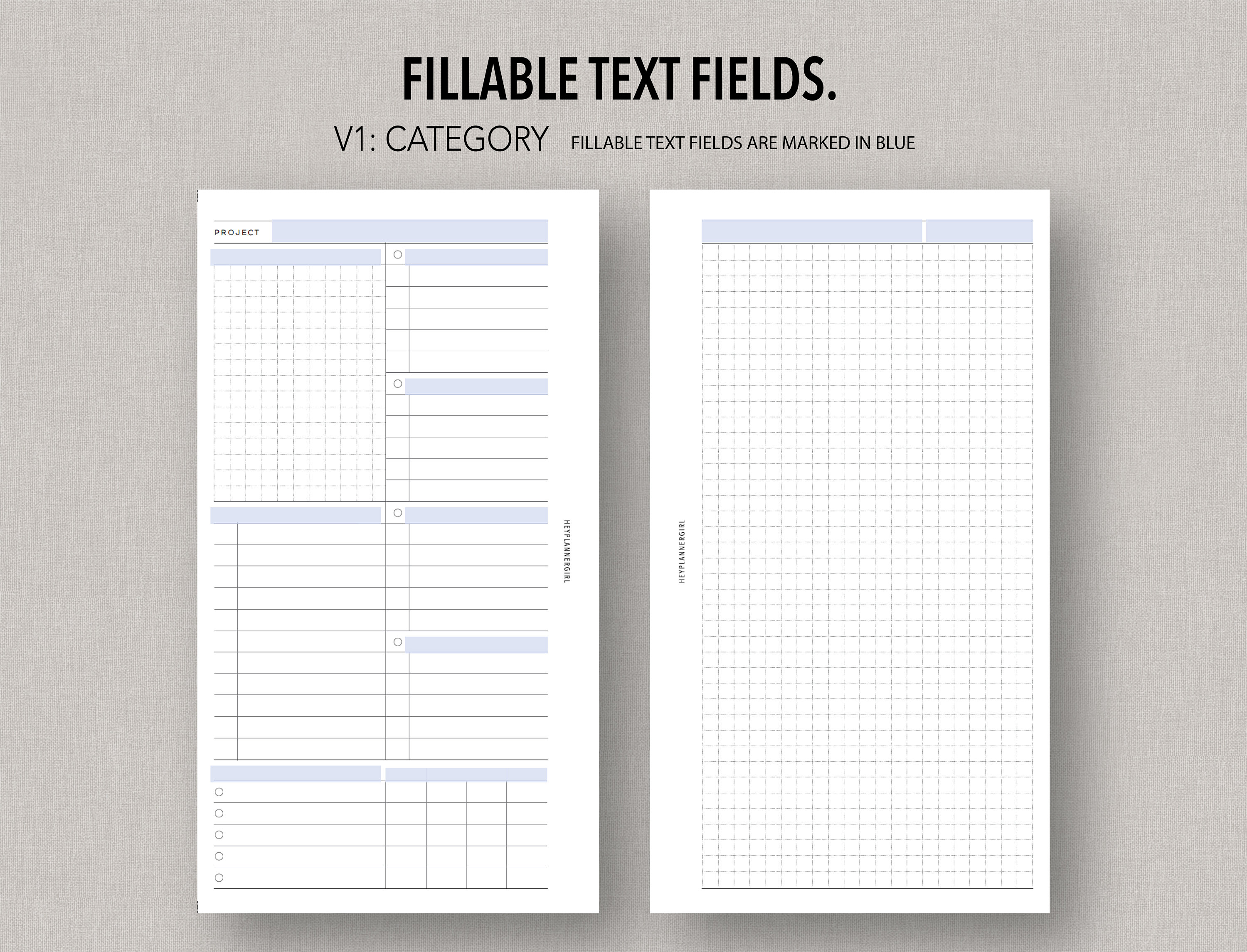 PERSONAL FILLABLE PROJECTS Insert Fillable & Printable 2 - Etsy
