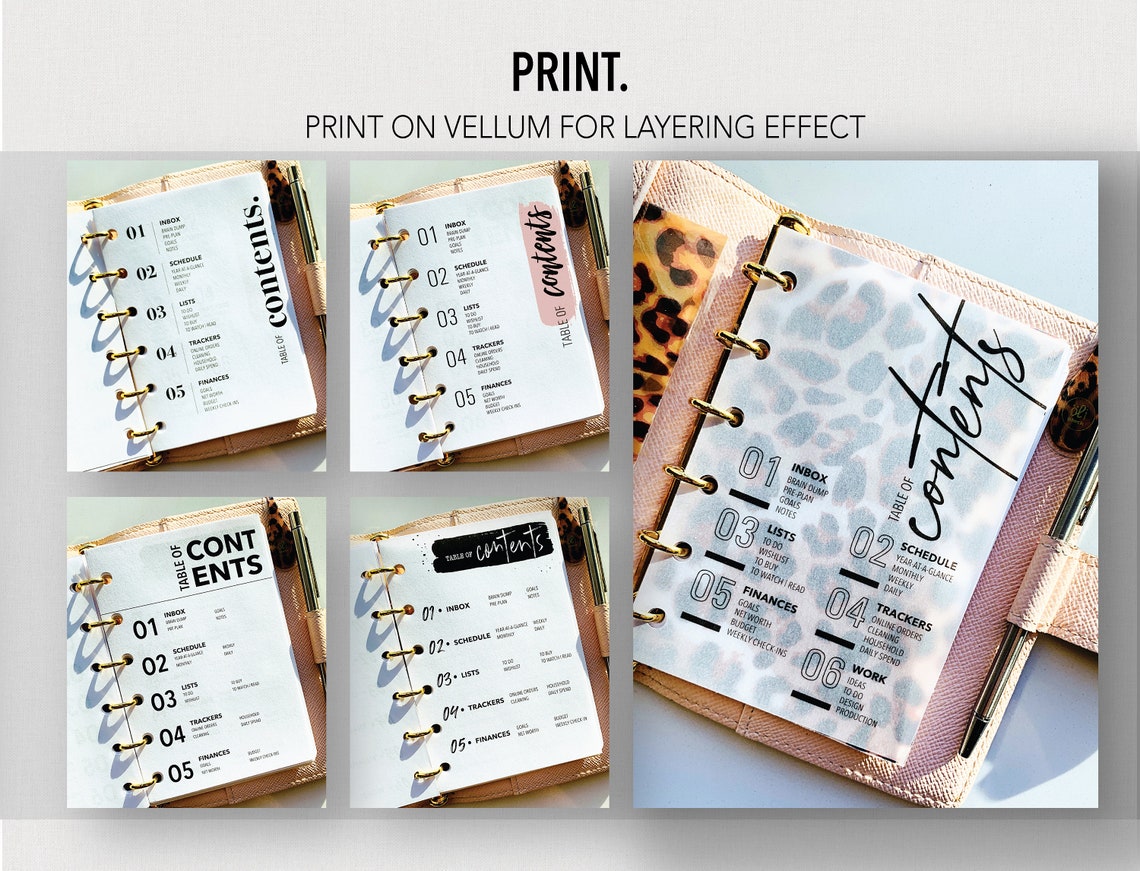 POCKET FILLABLE Table of Contents Bundle Fillable & | Etsy