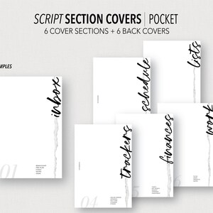 POCKET *FILLABLE* {script} SECTION Covers | Fillable & Printable | 6 ...