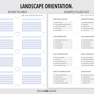 VERSATILE ROUTINE *FILLABLE* Minimal Planner Cards Bundle | Routine ...