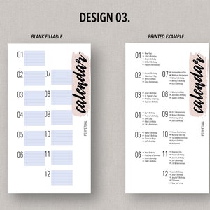 PERSONAL *FILLABLE* PERPETUAL Calendar Bundle | Fillable & Printable ...