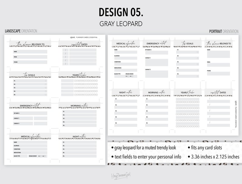 ESSENTIAL *FILLABLE* Planner Cards Bundle | Essential Info | Wallet ...