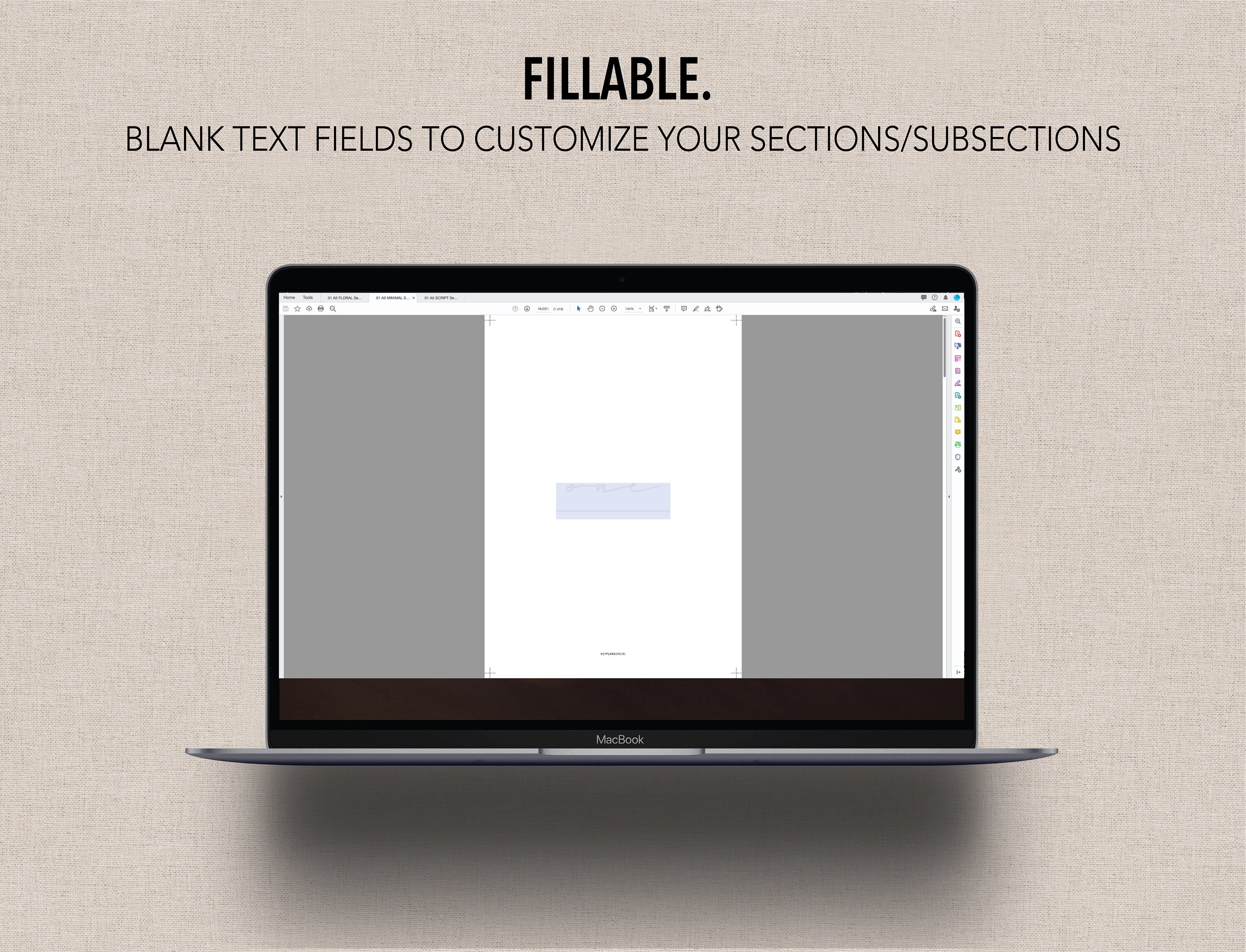 A5 FILLABLE minimal SECTION COVERS Fillable & Printable | Etsy