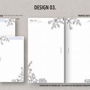 15 SIZE BUNDLE *FILLABLE* Flora Notes Bundle | Fillable & Printable | 5 ...