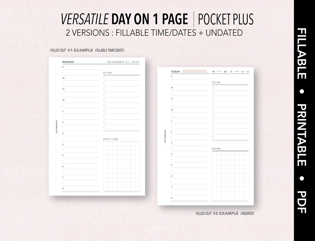 POCKET_PLUS Compact *FILLABLE* VERSATILE Do1p | DAY on 1 Page | 2 ...