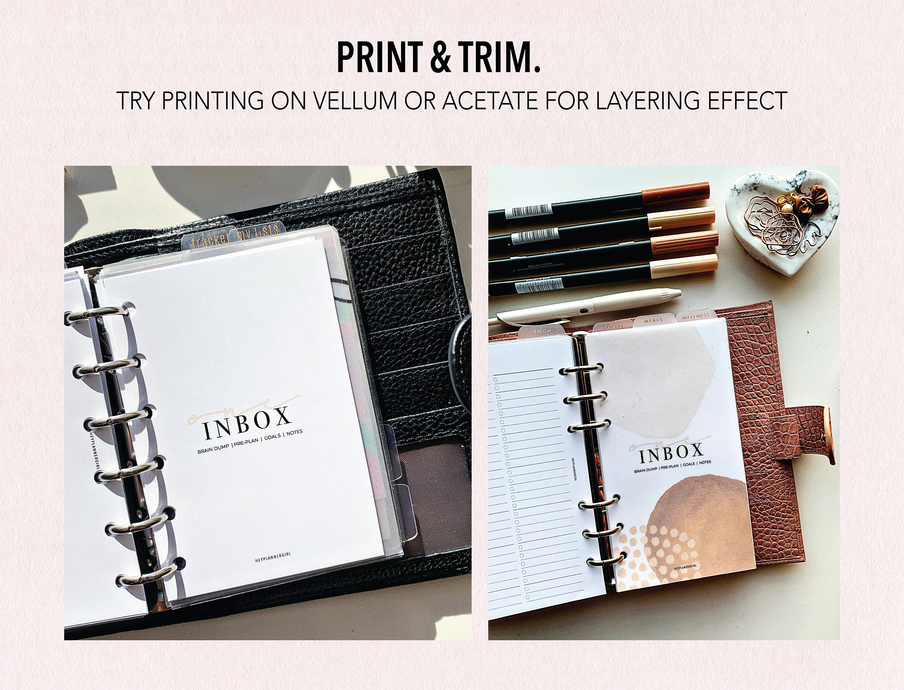 POCKET PLUS *FILLABLE* {minimal} Section Covers | Fillable & Printable ...