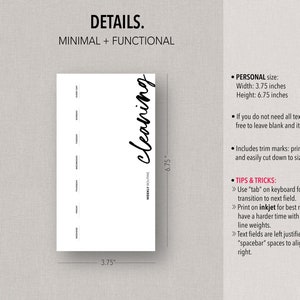 PERSONAL *FILLABLE* Cleaning WEEKLY Routine Insert | Fillable ...